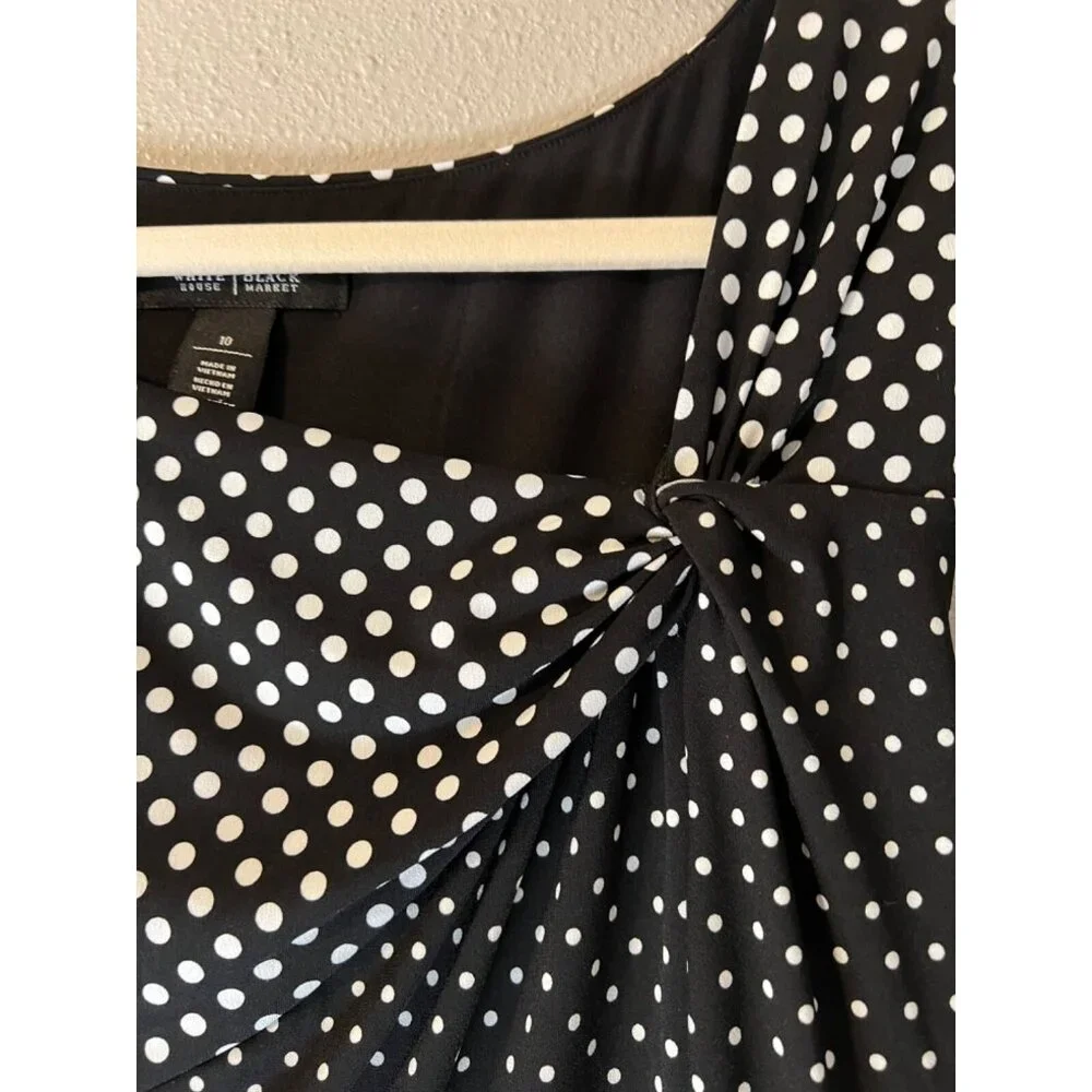 White House Black Market | Dresses | Whbm Dress Black White Polka Dot ...